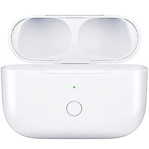 Wireless Charging Case Compatible with AirPods Pro, for Airpods Pro Charger Replacement Cases, Support Bluetooth Pairing&Sync Button,660 Mah Built-in Battery,White (Earbuds Not Included)