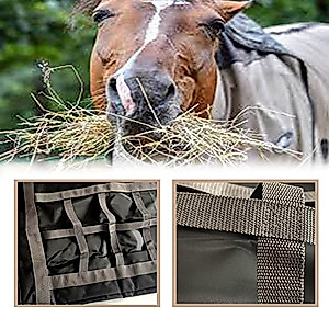 Slow Feeder Hay Bag - Hay Storage Net for Horse Donkey Goat, Adjustable, Super Tough to Reduces Waste (2 PCS)