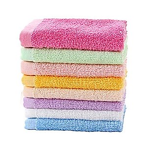 YiYaYo Luxury Bamboo Washcloth Towel Set 16 Pack for Children Baby Bathroom-Hotel-Spa-Kitchen Multi-Purpose Fingertip Towels & Face Cloths 10'' x 10''
