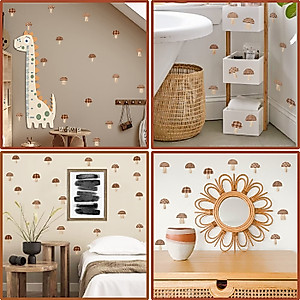 Watercolor Mushroom Wall Decals Mushroom Stickers Decor for Walls Peel and Stick Removable Retro Room Wall Art Decor Vinyl Wall Sticker for Bedroom Living Room Classroom Office