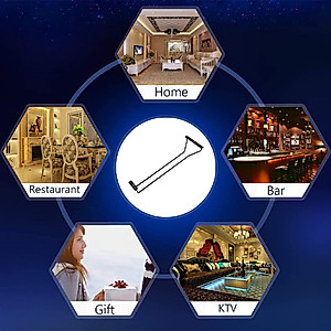 Wine Glass Rack (1 Pack 13.8 inch, Black), Wine Glass Rack Under Cabinet, Hanging Stemware Holder, Metal Chrome Finish Stemware Rack for Kitchen/Bar/Restaurant