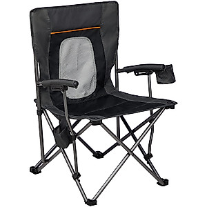 PORTAL Comfortable Portable Lawn Lightweight Foldable Outdoor Camp Chair for Adults, Supports up to 300 lbs, Black