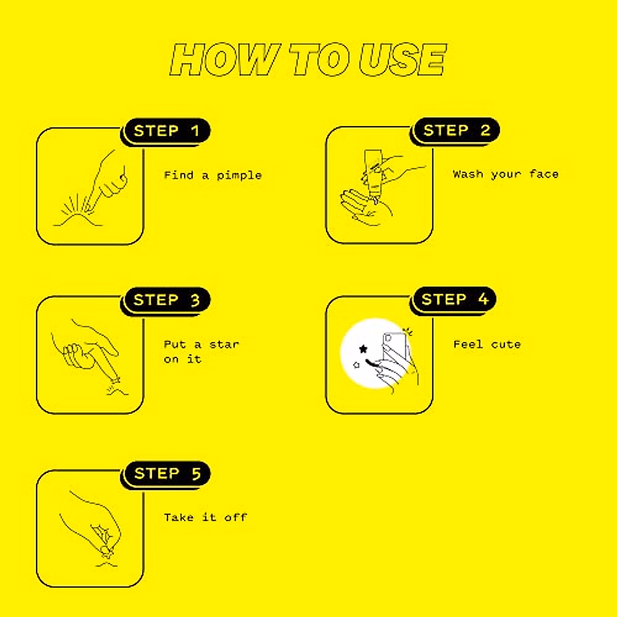 Starface Hydro-Stars Big Yellow, Hydrocolloid Pimple Patches, Absorb Fluid and Reduce Inflammation, Cute Star Shape, Vegan and Cruelty-Free Skincare (32 Count)