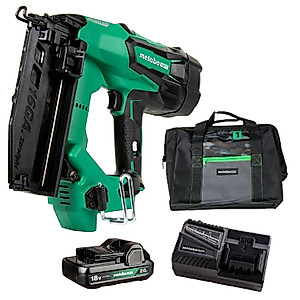 Metabo HPT 18V MultiVolt™ Straight Cordless Finish Nailer Kit, 16 Gauge Finish Nailer, (1) 18V 2.0Ah Lithium Ion Battery w/Fuel Gauge, Accepts Finish Nails, Lifetime Power Tool Warranty, NT1865DMST