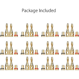 SUNJOYCO 12 Pairs 24K Gold Plated Speaker Banana Plugs for Speaker Wire, Home Theater, Wall Plates