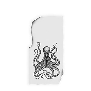 VIKKO Towels Hand Washcloths Polyester Fingertip Towel with Single-Sided Printing for Home Hotel Bathroom Decoration - 30x15 Inch (Octopus)