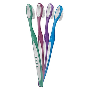 Vivid OraBrush Premium Quality Nylon Filament Toothbrushes – Softer, Rubber Bristles – Built-In Tongue Cleaner – Pack of 12 (SensiKleen)