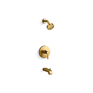 Kohler K-TS97074-4Y-2MB Pitch Rite-Temp Bath and Shower Trim Kit, 2.5 GPM, Vibrant Brushed Moderne Brass