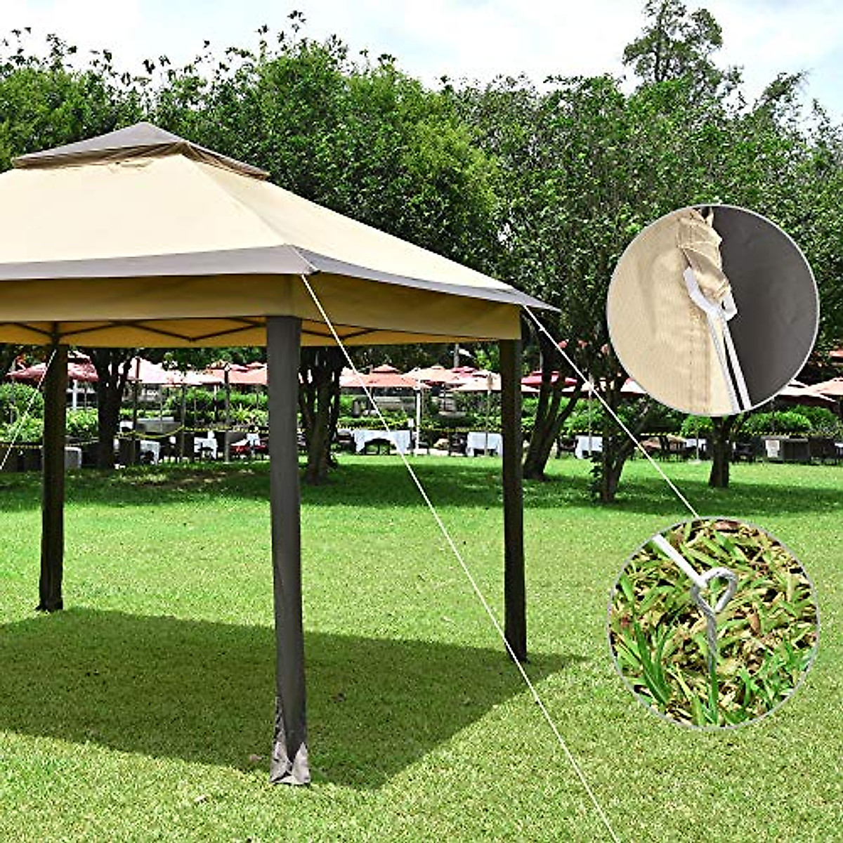 Yescom All-in-1 11x11ft Pop-Up Gazebo Tent with Mesh Sidewall Carry Bag Sunshading Shelter for Outdoor Yard Garden Patio