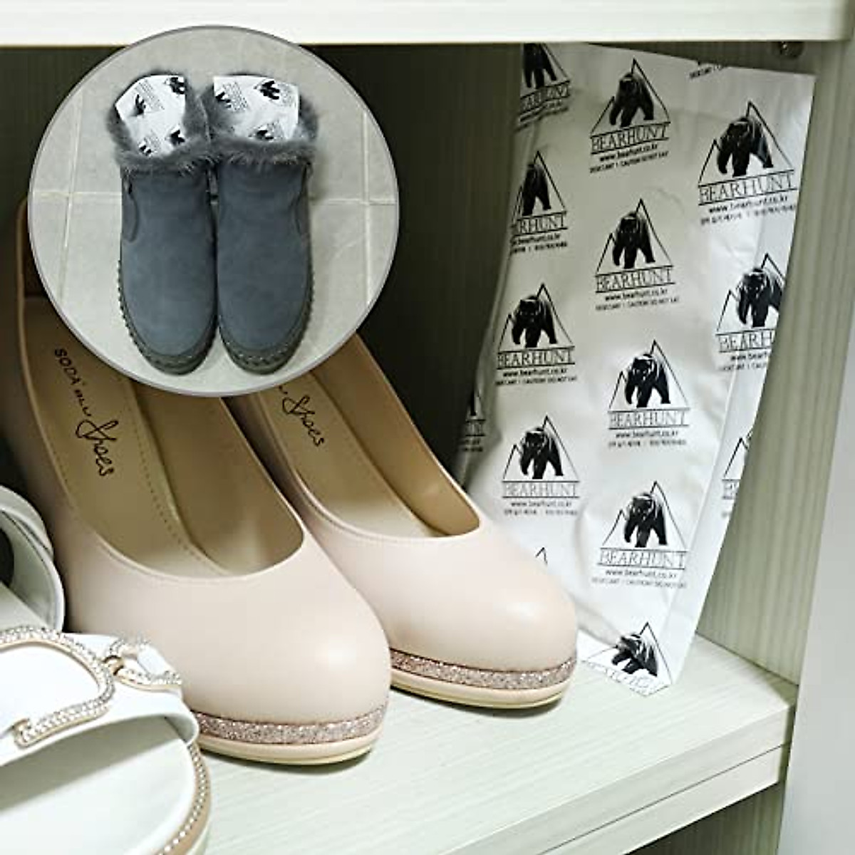 BEARHUNT Moisture Absorber Deodorant - Shoes, Closet, Tent etc. (0.36oz X 50pcs)