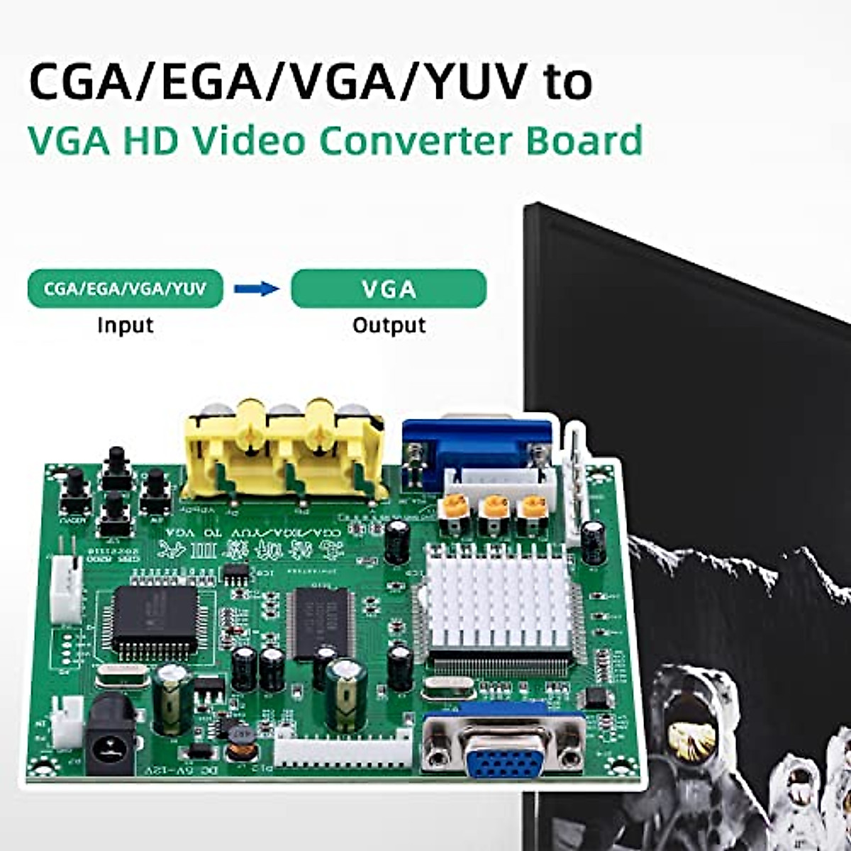 Mcbazel Arcade Game RGB/CGA/EGA to VGA HD Game Video Output Converter Board for Arcade Game Monitor to CRT LCD PDP Projector