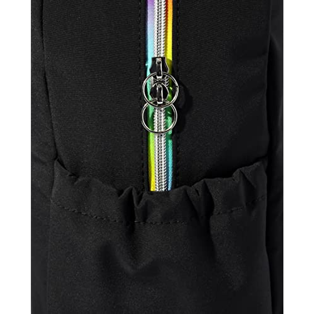 Sugar & Jade Girls' Teen Back to School, Full, Fashion Backpack, Black Multi Smiley, One Size