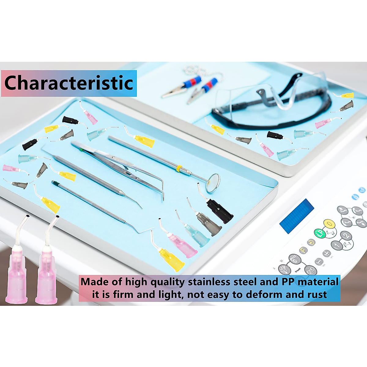 300 Pcs Bent Blunt Tip Dispensing, Bent Flow Dispensing Tips, Disposable Bent Irrigation Blunt Tips, Great for Oil or Glue Applicator (Pink 18G)