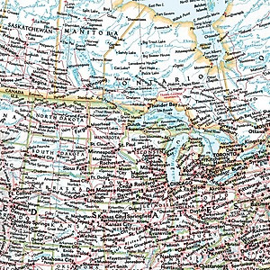 National Geographic Maps: North America Political Wall Map - Compact - 21.5 x 16.25 inches - Front Lamination