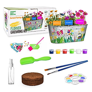 Paint & Plant Flower Growing Kit & Diamond Painting Kit for Kids - Best DIY Craft Gifts for Boys & Girls Age 6,7,8-12 Years Old - Gardening Kit Gifts - Best Art & Craft Gifts for Kids - Best DIY Gifts