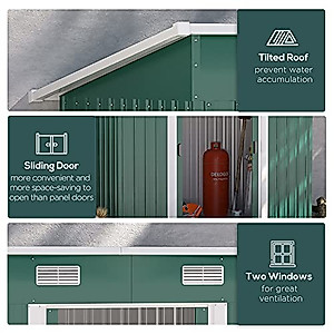 Outsunny 7' x 4' Metal Outdoor Storage Shed, Garden Tool House & Organizer with Floor Foundation, Vents and 2 Lockable Easy Sliding Doors, for Backyard, Garden, Patio, Lawn, Dark Green