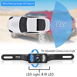 Waterproof Backup Rear View Camera - Wireless Car Parking Rearview Reverse Safety/Vehicle Monitor System w/ 4.3” Video Color LCD Display Screen, Distance Scale Lines, Night Vision - Pyle PLCM4585WIR