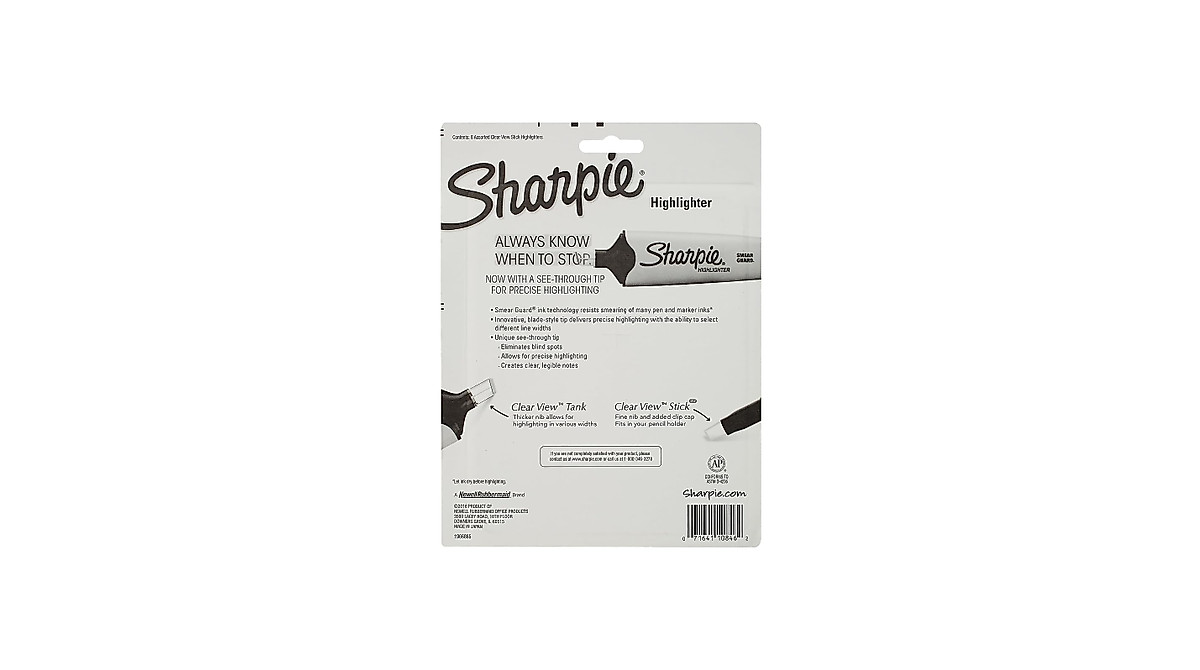 Sharpie Clear View Highlighter Set - Precise, Vivid, Smear-Resistant