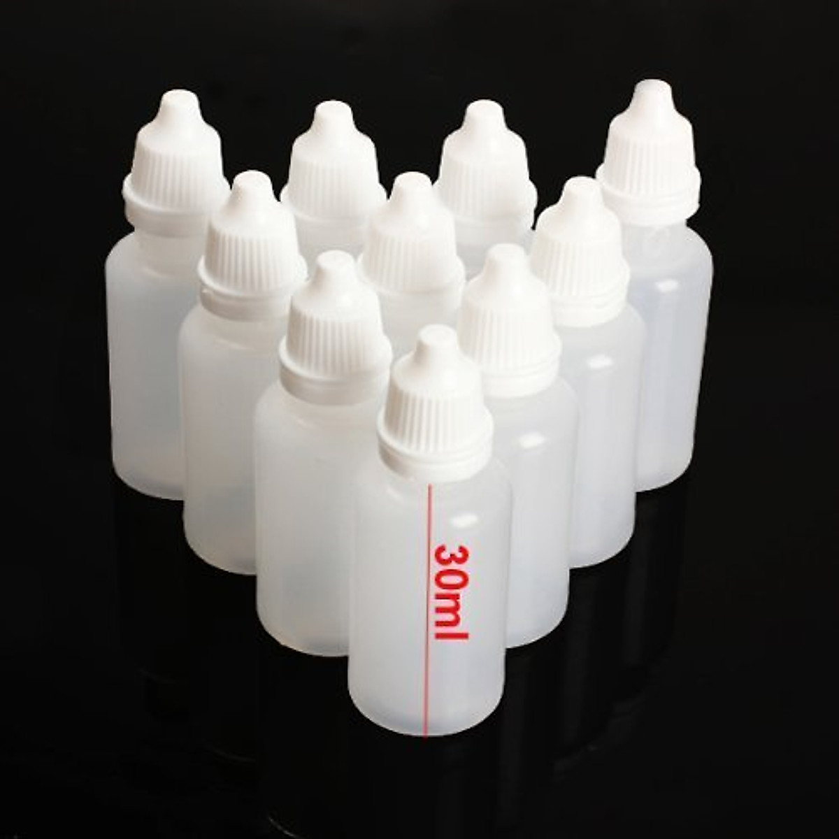 10 Pcs 30ml LDPE Plastic Squeezable Eye Liquid Dropper Bottles with Childproof Cap