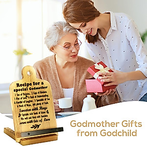 Godmother Gifts from Godchild Godmother Gifts Cookbook Stand, Godmother Birthday Gifts and Godmother Proposal Baptism Gifts to My Godmother Gifts Kitchen Recipe Book Stand C-003