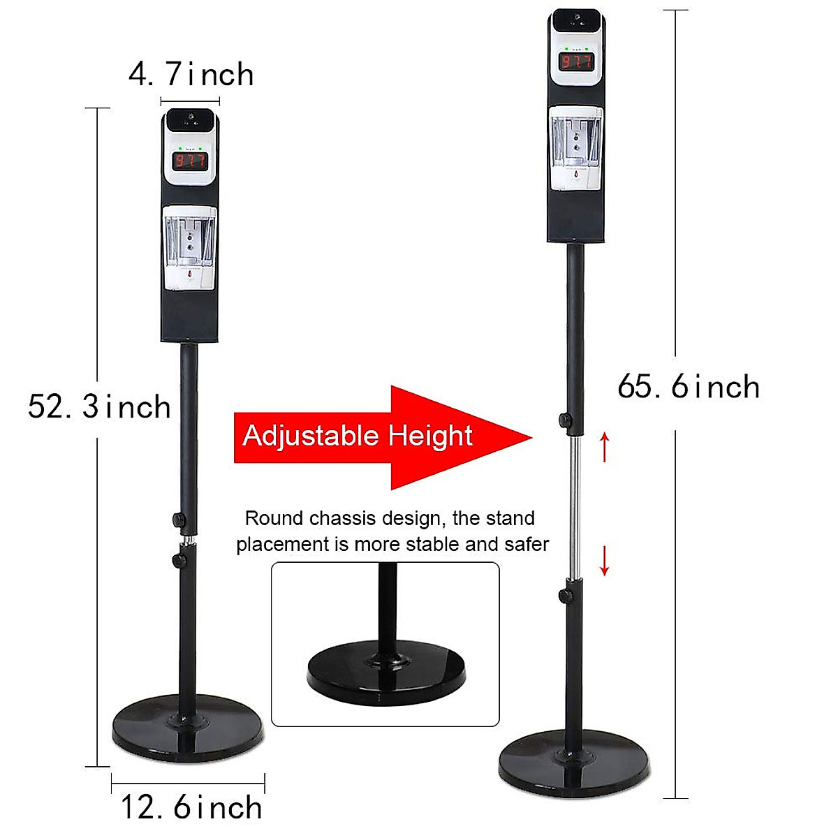 LYCHL Wall Mounted Thermometer +Soap Dispenser Wall Mounted Set for Offices, Factories, Shops, Schools, Restaurants, Rail Station Entrances, and Other High-Density Areas