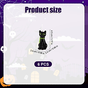 6pcs Halloween Candles, Black Cat Shaped Halloween Decorative Themed Candle Cute Spooky Wax Mini Candles Gift for Cat Lovers Halloween Party Birthday Decorations Favors Home Table Decor