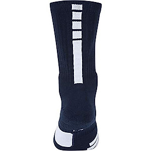 NIKE Elite Basketball Crew Socks (Midnight Navy/White, X-Large)