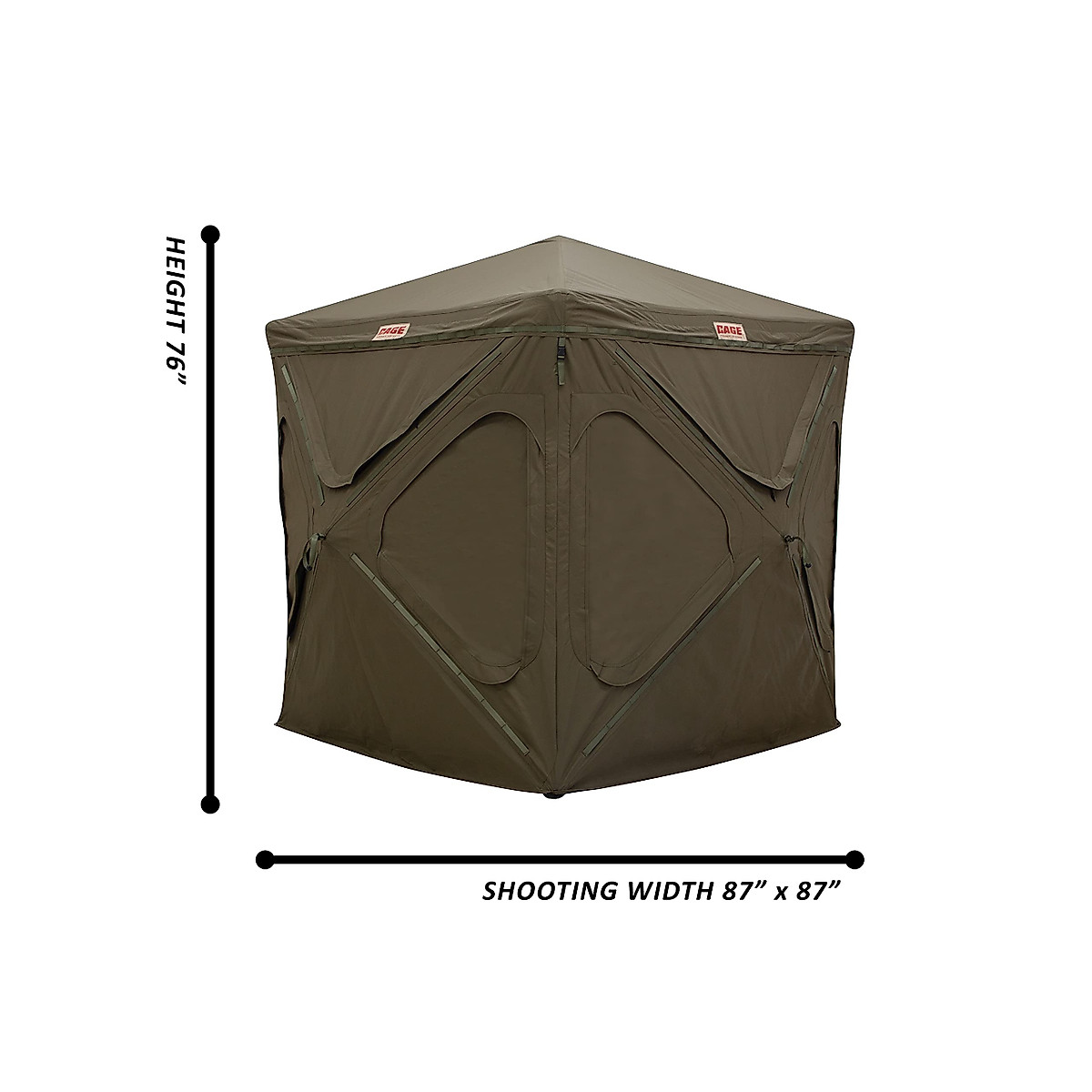 CAGE™ Permanent Hub Blinds, R30 Permanent Hub Blind, Hunting Blind, Durable, Rigid Framework, Pop-Up Hub System, Withstand™ All-Weather Fabric, 3-Person, 76" x 66" x 66", CBR30T