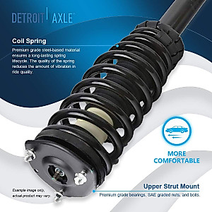 Detroit Axle - Struts Shocks for 2.5L 2010 2011 2012 Ford Fusion 10 11 Mercury Milan Complete 2 Front Struts with Coil Spring 2 Rear Shock Absorbers Replacement Ready Struts Assembly