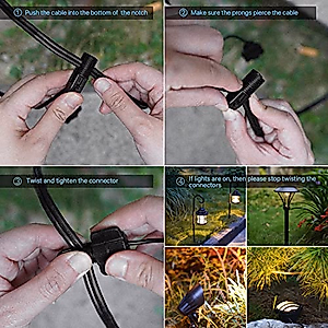 GOODSMANN 8PK Low Voltage Landscape Lighting Kits 8PK Floodlight & Spotlight 3W LED 200 Lumen Replaceable Bulbs 3000K Warm White 12V AC Tree Lights Garden Up Light Hardwired Lighting Cable Connectors