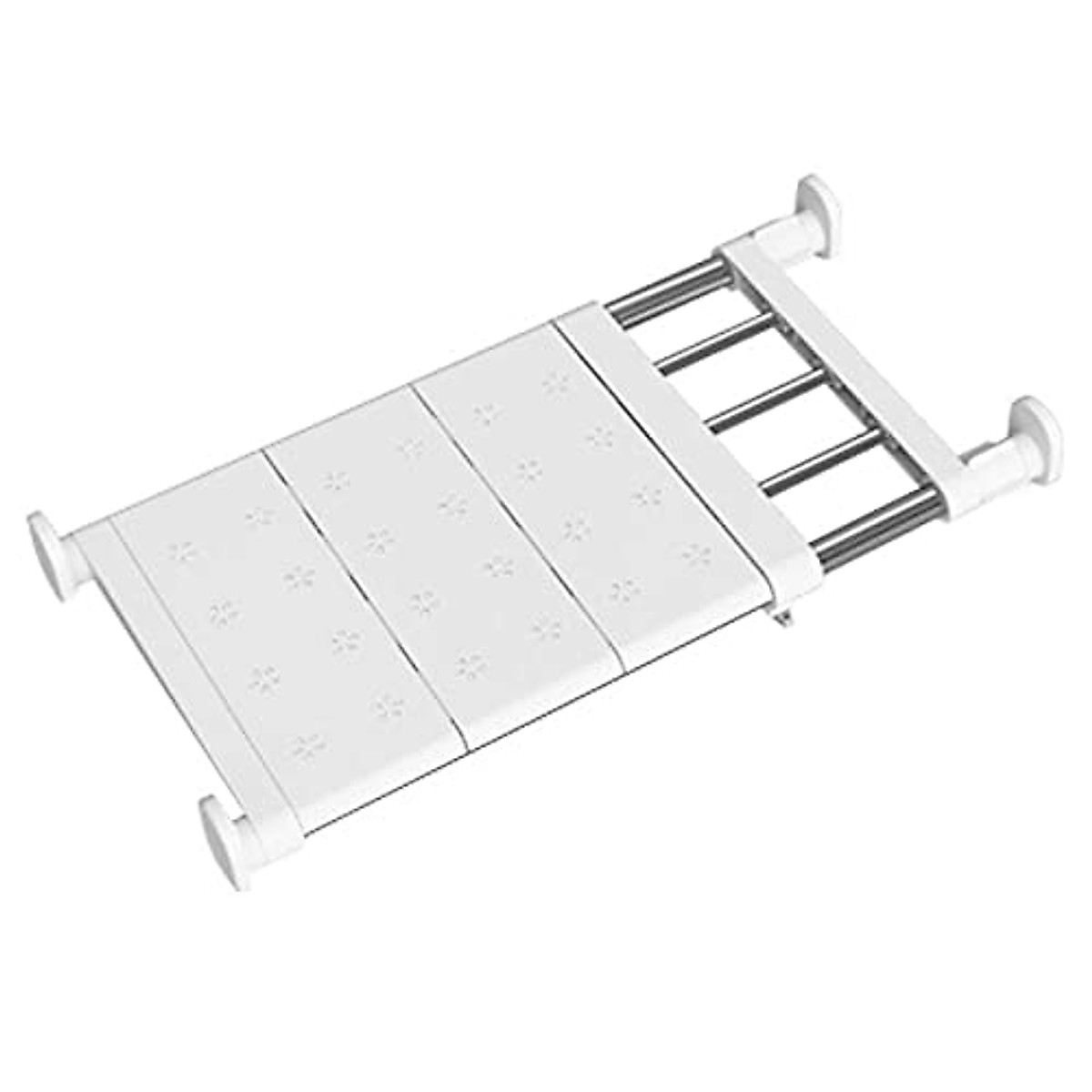 Whitespace Expandable Closet Tension Shelf - Stainless Steel 9.45 in. x 24 in. x 40 in. Adjustable Shelf, Kitchen Cabinet Storage Maximizer, Additional RV Storage, Heavy Duty Tension Rods (10x24)