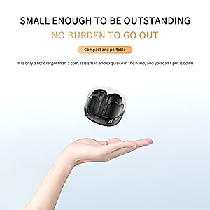 pstuiky Wireless Earphone Bluetooth 5.3 Headphones Touch-Control Space Capsule Earphones ANC in-Ear Hi-fi Earbuds Mini Sports Music Earbuds with Microphone Noise Cancelling Headset (Black)