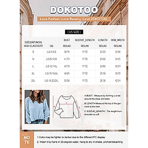 Dokotoo Womens Long Sleeve Tops Winter Fall Fashion 2024 Crewneck Drop Shoulder Ribbed Knit Textured Sweaters Solid Pullovers Jumper Gray Medium