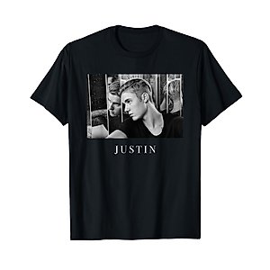 Official Justin Bieber Reflection Photo B&W T-Shirt