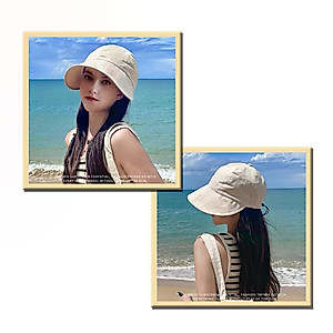 huablo] UPF 50+ Womens Sun Hat Wide Brim Sun Hat UV Protection Hiking Fishing Hats ZYMao-0001 Beige
