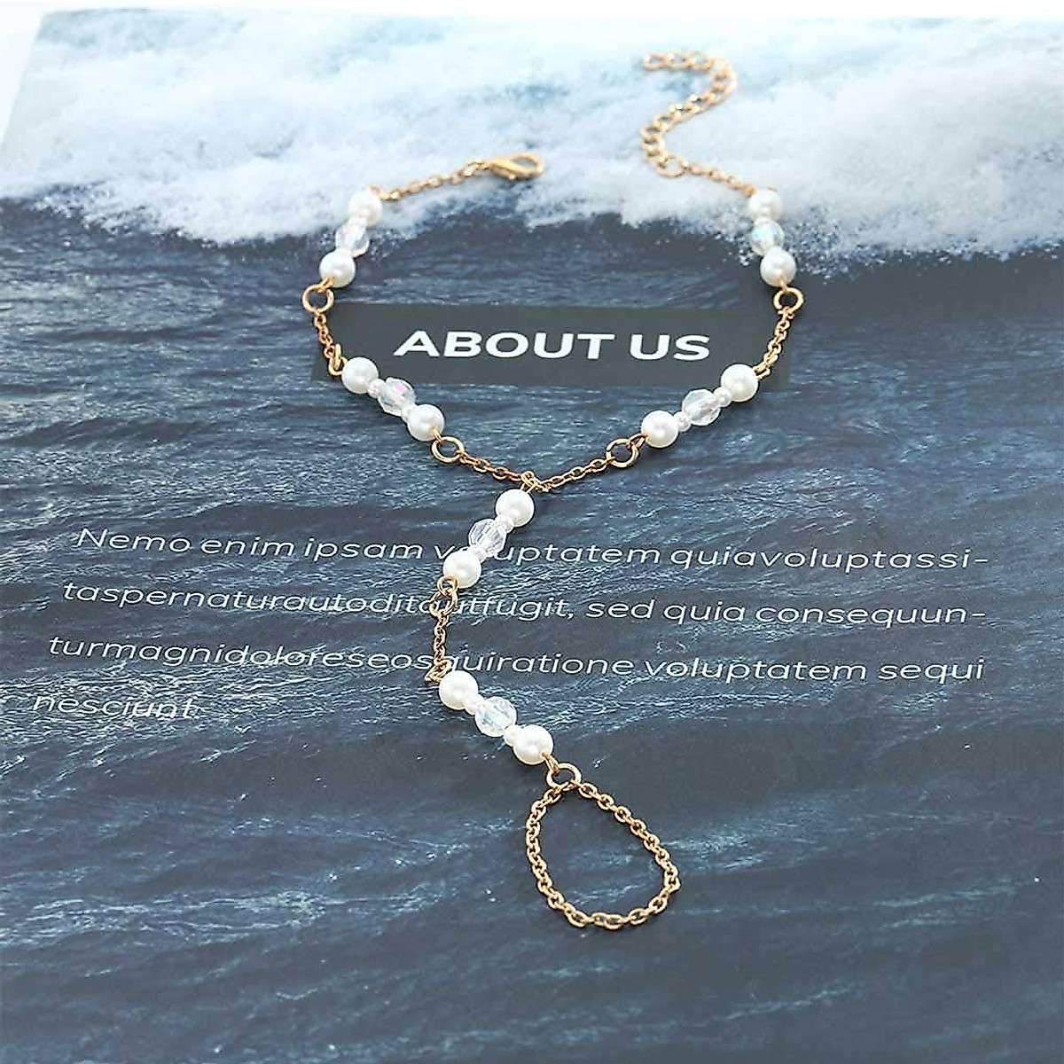 Olbye Pearl Toe Ring Anklet Bracelet Gold Barefoot Sandals Personalize Foot Chain Jewelry for Women Beach Wedding 2 Pcs