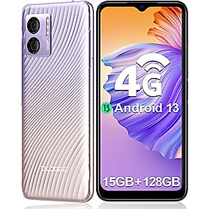 DOOGEE N50 2023 Unlocked Cell Phone, 15GB+128GB Android 13 Smartphone, 6.52" Display Android Phone, 50MP AI Camera Dual 4G Phones Unlocked, 90dB Loud Speaker, OTG, Fingerprint, T-Mobile - Pink