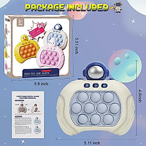 Quick Push Bubble Competitive Game Console Series, Pocket Handheld Games, Quick Push Game Toys, Children's Breakout Speed Push Game Machine Decompression Toy for Kids Ages 3-12 Years Old (Robot)