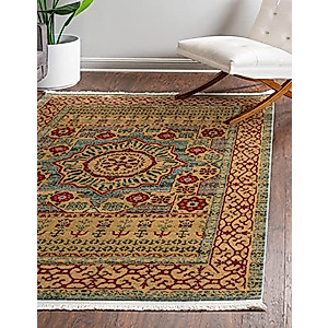 Unique Loom Palace Collection Area Rug - Saray (10' x 13' 1" Rectangle, Light Blue/Red)