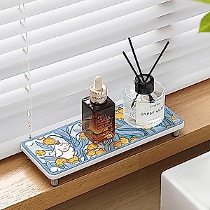 Jeeuear Sink Caddy Instant Dry Sink Organizer Kitchen Sink Organizer Bathroom Counter Organizer Sink Tray Sponge Soap Holder for Bottles Kitchen Decor Flower Pink