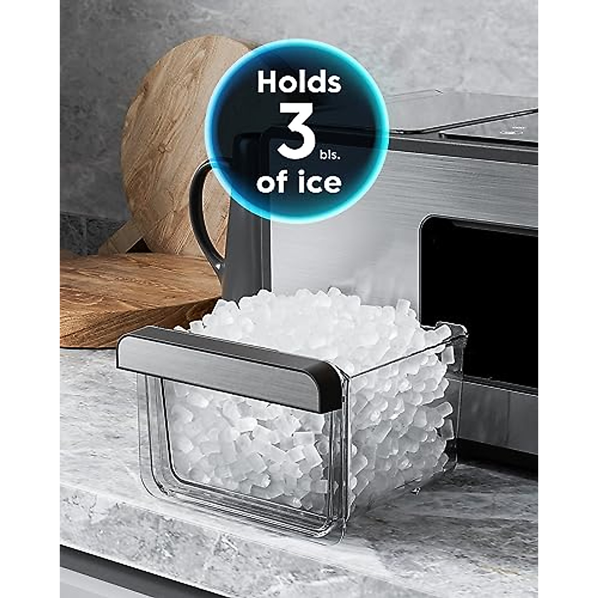 Freezimer Dreamice X3 | Nugget Ice Maker Machine Countertop Sonic Ice Kid Friendly | Pebble Ice Maker Chewable Soft Ice | Self Cleaning | 40lbs/24h