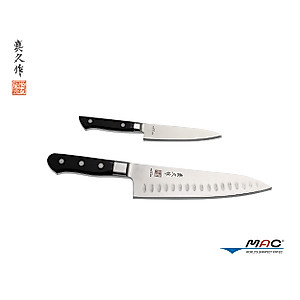 MAC Knife Professional series 2-piece starter knife set PRO-20, MTH-80 Pro series 8" Chef's knife w/dimples and PKF-50 Pro series 5" Paring knife, handcrafted in Seki, Japan