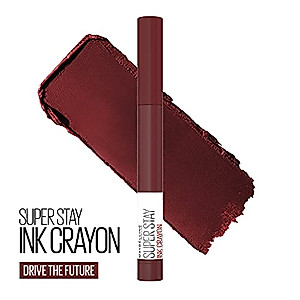 Maybelline Super Stay Ink Crayon Matte Longwear Lipstick Makeup, 165 Drive The Future, 0.04 oz