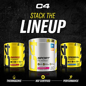 C4 Original Pre Workout Powder Fruit Punch - Vitamin C for Immune Support - Sugar Free Preworkout Energy for Men & Women - 150mg Caffeine + Beta Alanine + Creatine - 60 Servings