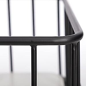 DOEWORKS Metal Laundry Rolling Sorter Cart with Garment Rack, Freestanding Laundry Basket Hamper Hanging Bar with Wheels for Clothes, Black