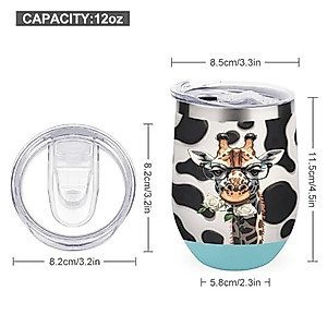 OPTKSNCU 304 Stainless Steel Insulated Cup with Lid, Giraffe Bites The Rose Print Durable, And Easy to Clean – Ideal for Home, Office, And Gift Giving