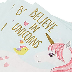Amscan 501929 Beverage Napkins | Magical Unicorn Collection | Birthday | 16pcs