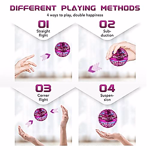 SVJJ Flying Orb Ball Toy, Flying Toy Boomerang Fly Spinners for Kids Adults Indoor Outdoor Flying Ball Toy, Globe 360°Rotating Hand Controlled Flying Orb Ball Toys Magic Toy (Purple)