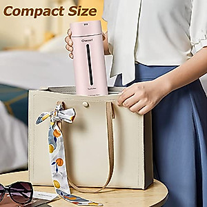 CHACEEF Travel Electric Kettle, 350ml Small Portable Kettle with Non-stick Coating, BPA Free, 3 Colors LED Water Boiler with Keep Warm Function, Fast Boil and Auto Shut Off Hot Water Kettle, Pink