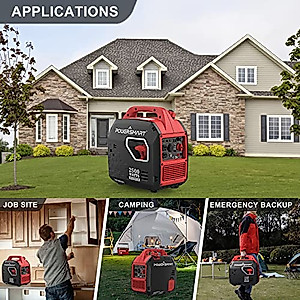 PowerSmart 2500 Watt Portable Gas Inverter Generator, Super Quiet for Camping, Tailgating, Home Emergency Use, (PS5020W)